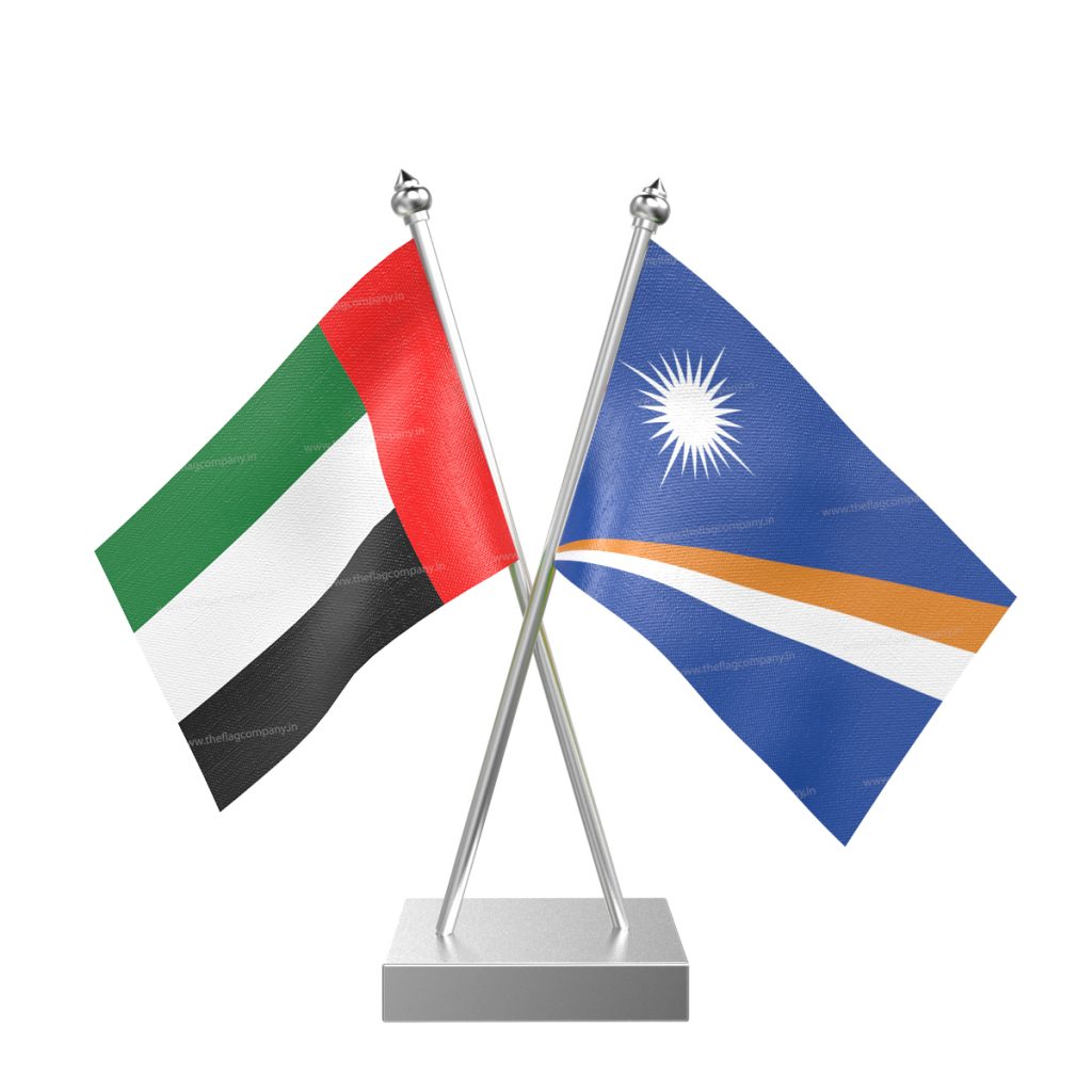 Marshall Islands Table Flag With Stainless Steel Square Base And Pole ...