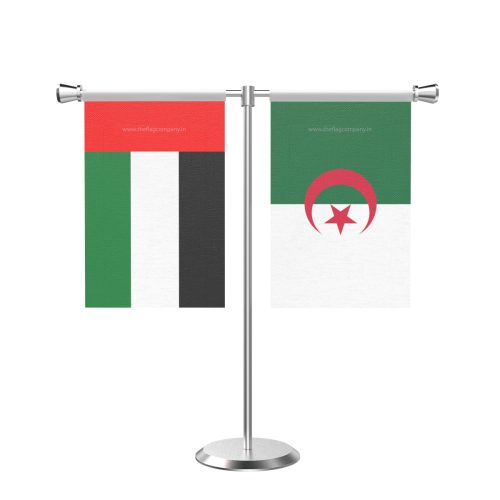 UAE T Shaped Table Flag with Stainless Steel Base and Pole - Seher Flags
