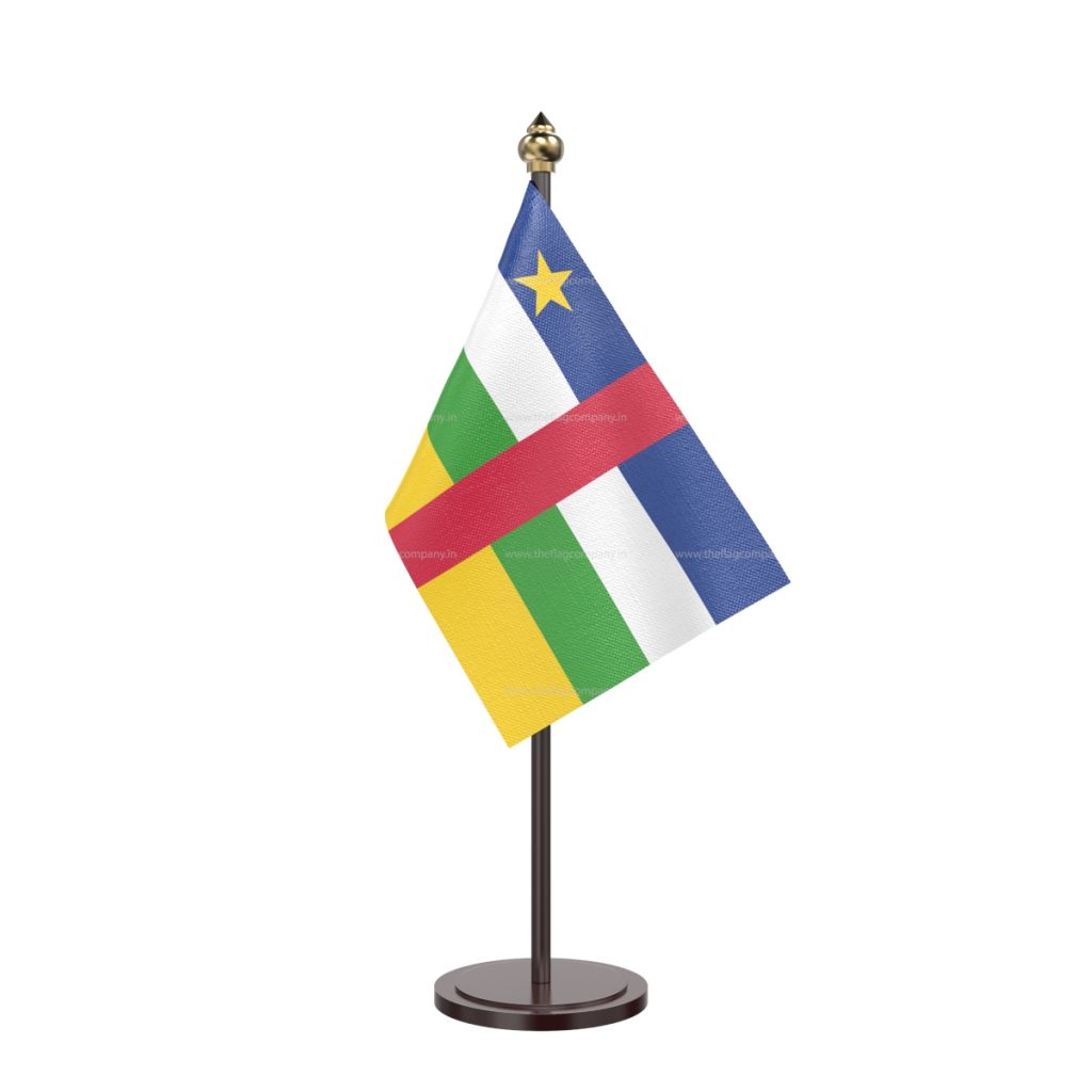 Central African Rep Single Table Flag Acrylic - Seher Flags