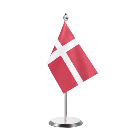 Denmark Table Flag With Stainless Steel Base and Pole - Seher Flags