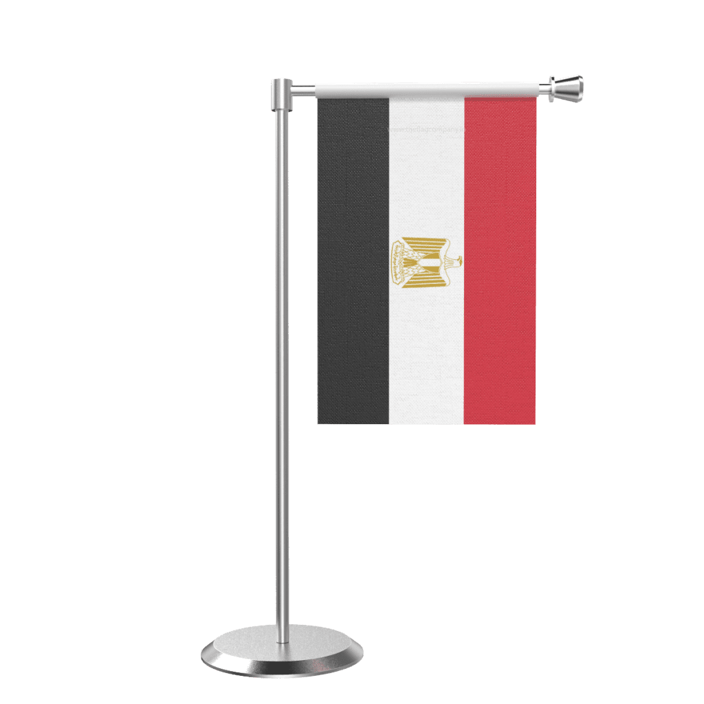Egypt L Shape Single Table Flag With Stainless Steel Base And Pole ...