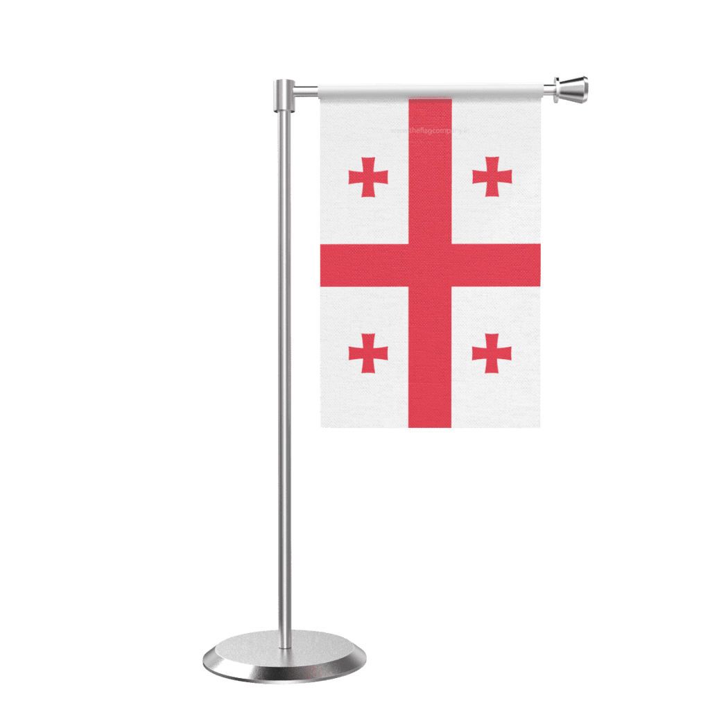 Georgia L Shape Single Table Flag With Stainless Steel Base And Pole ...