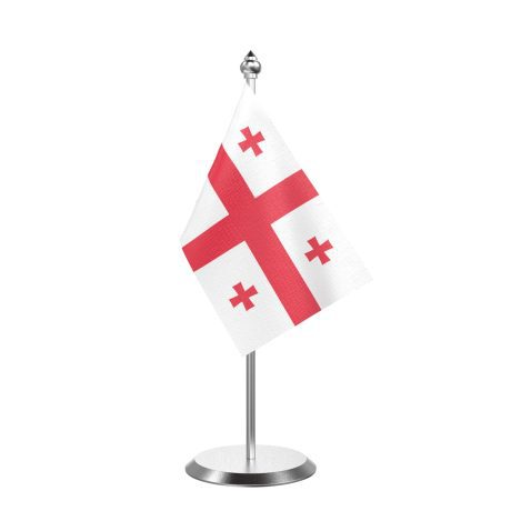 Georgia Table Flag With Stainless Steel Base and Pole - Seher Flags