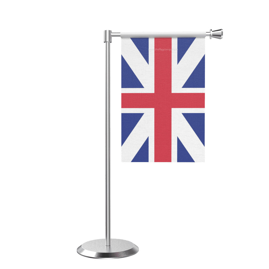 Great Britain L Shape Single Table Flag With Stainless Steel Base And ...
