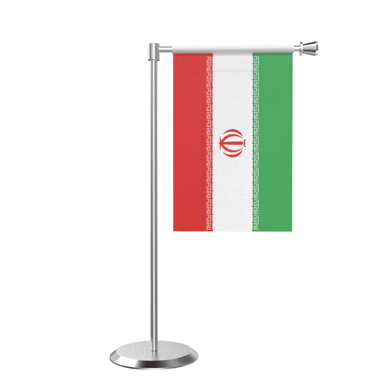 Iran L Shape Single Table Flag With Stainless Steel Base And Pole ...