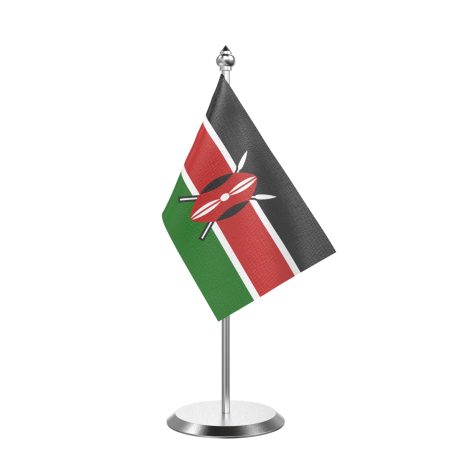Kenya Table Flag With Stainless Steel Base and Pole - Seher Flags