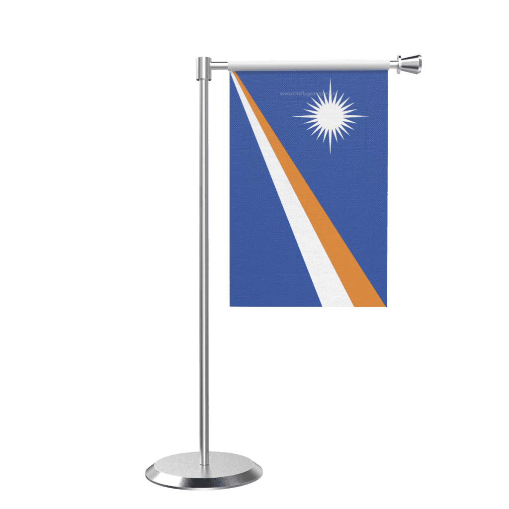 Marshall Islands L Shape Single Table Flag With Stainless Steel Base ...