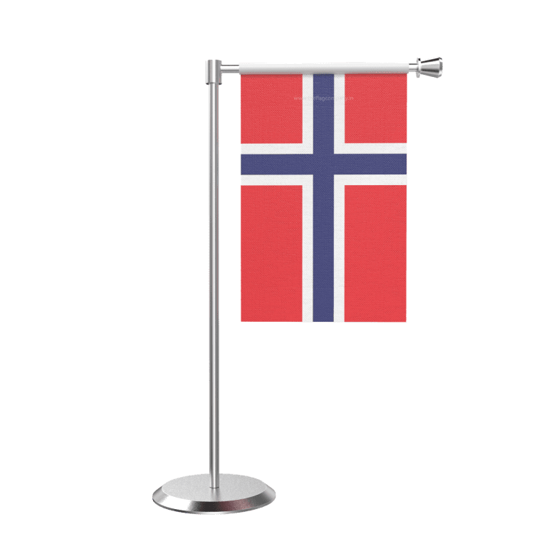 Norway L Shape Single Table Flag With Stainless Steel Base And Pole ...