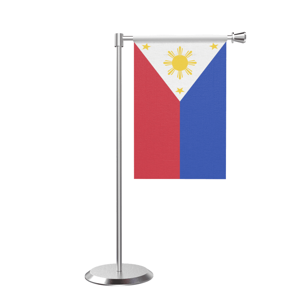 Philippines L Shape Single Table Flag With Stainless Steel Base And ...