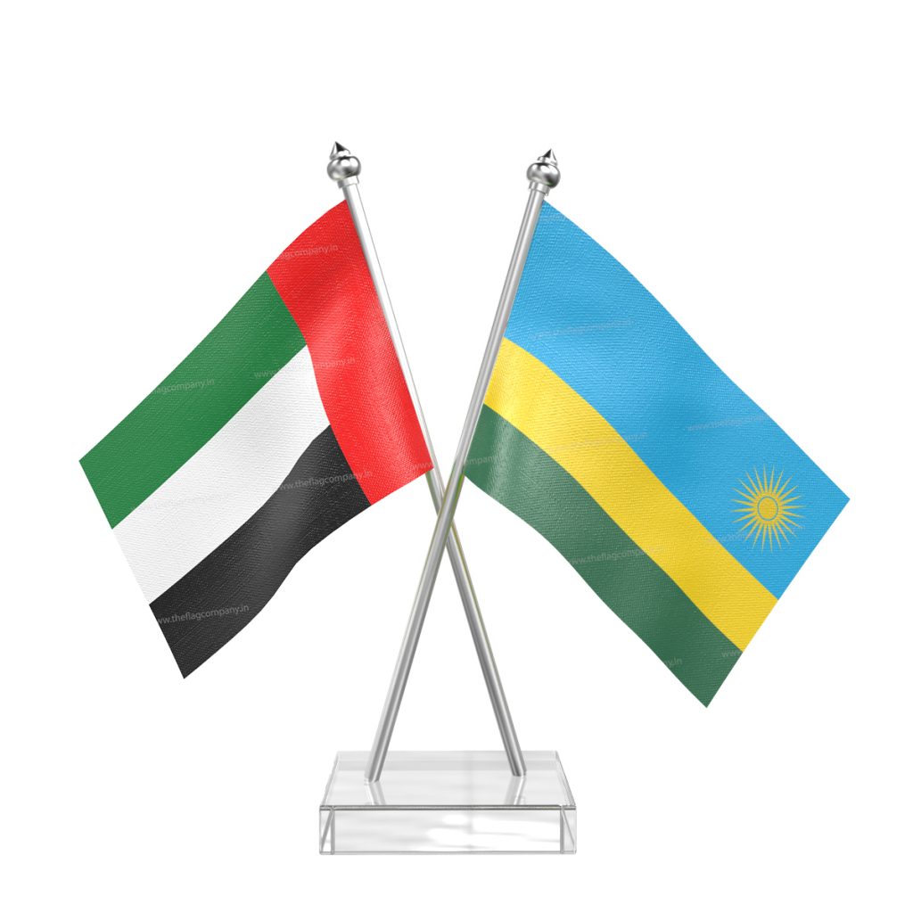 Rwanda Table Flag With Stainless Steel pole and transparent acrylic ...
