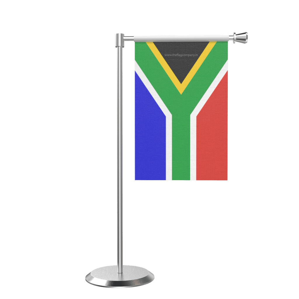 South Africa L Shape Single Table Flag With Stainless Steel Base And ...