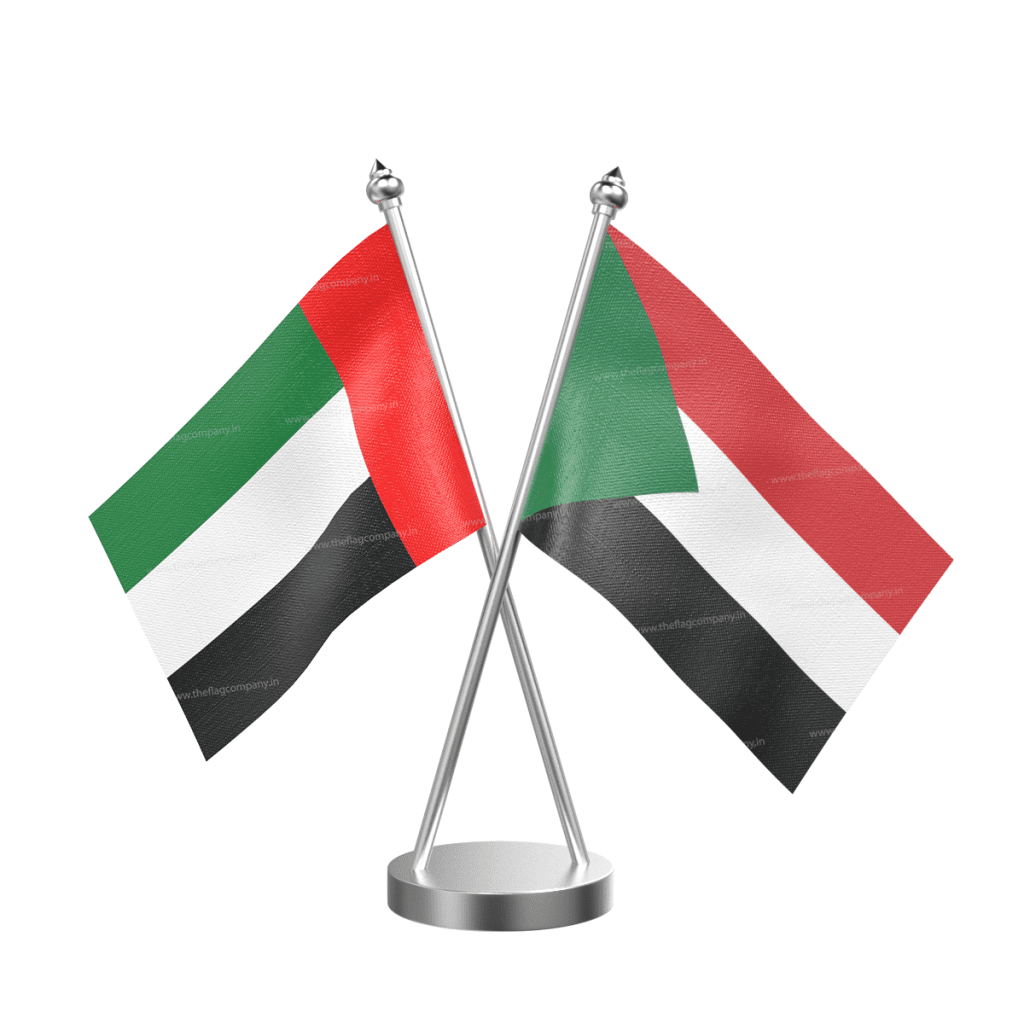 Sudan Cross Table Flag Stainless Steel - Seher Flags