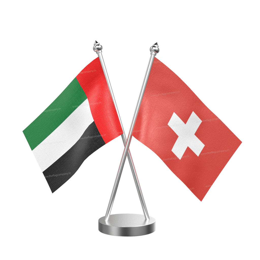 Switzerland Cross Table Flag Stainless Steel - Seher Flags